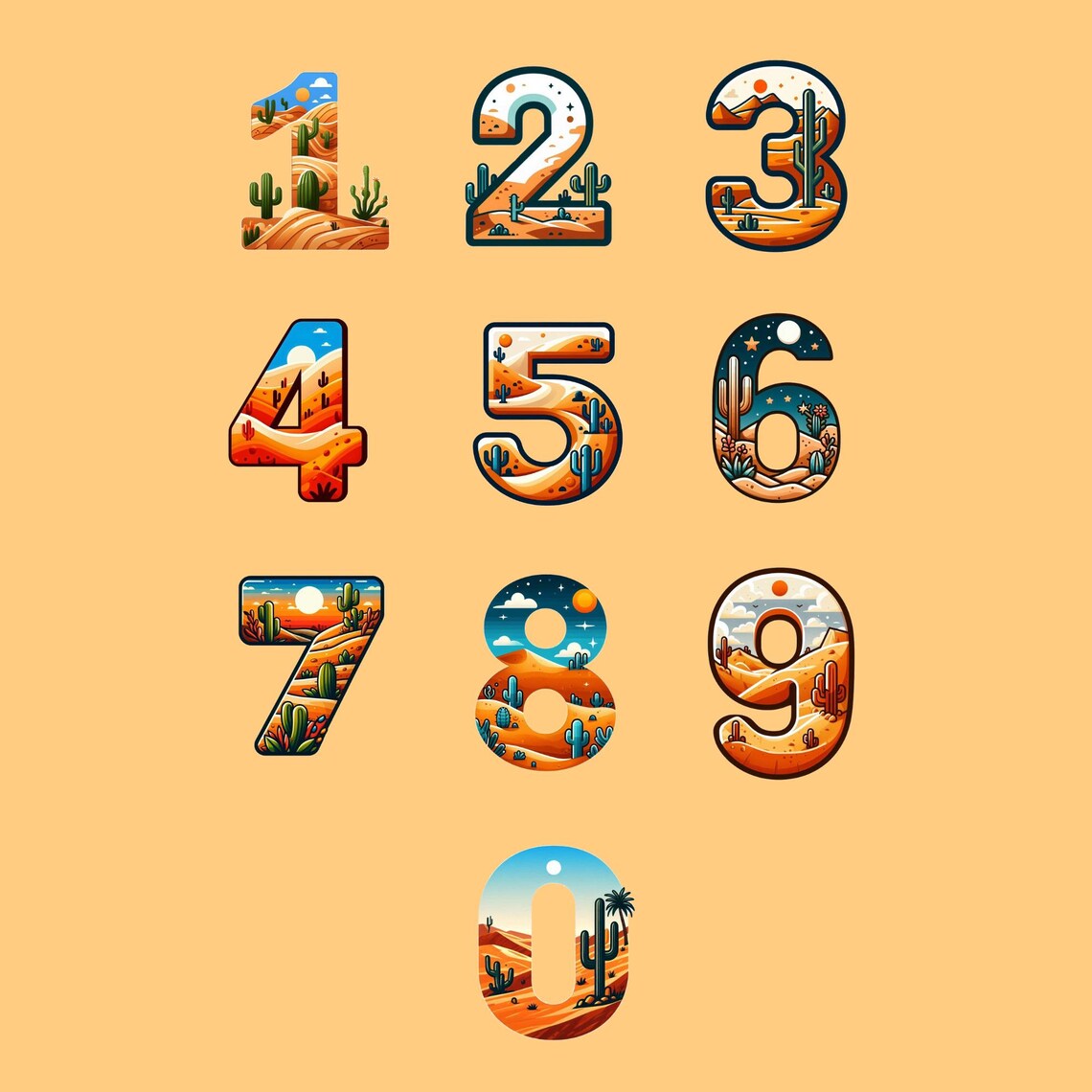 Desert Font, Alphabet With Arid Design, Sand Letters as Png - Etsy