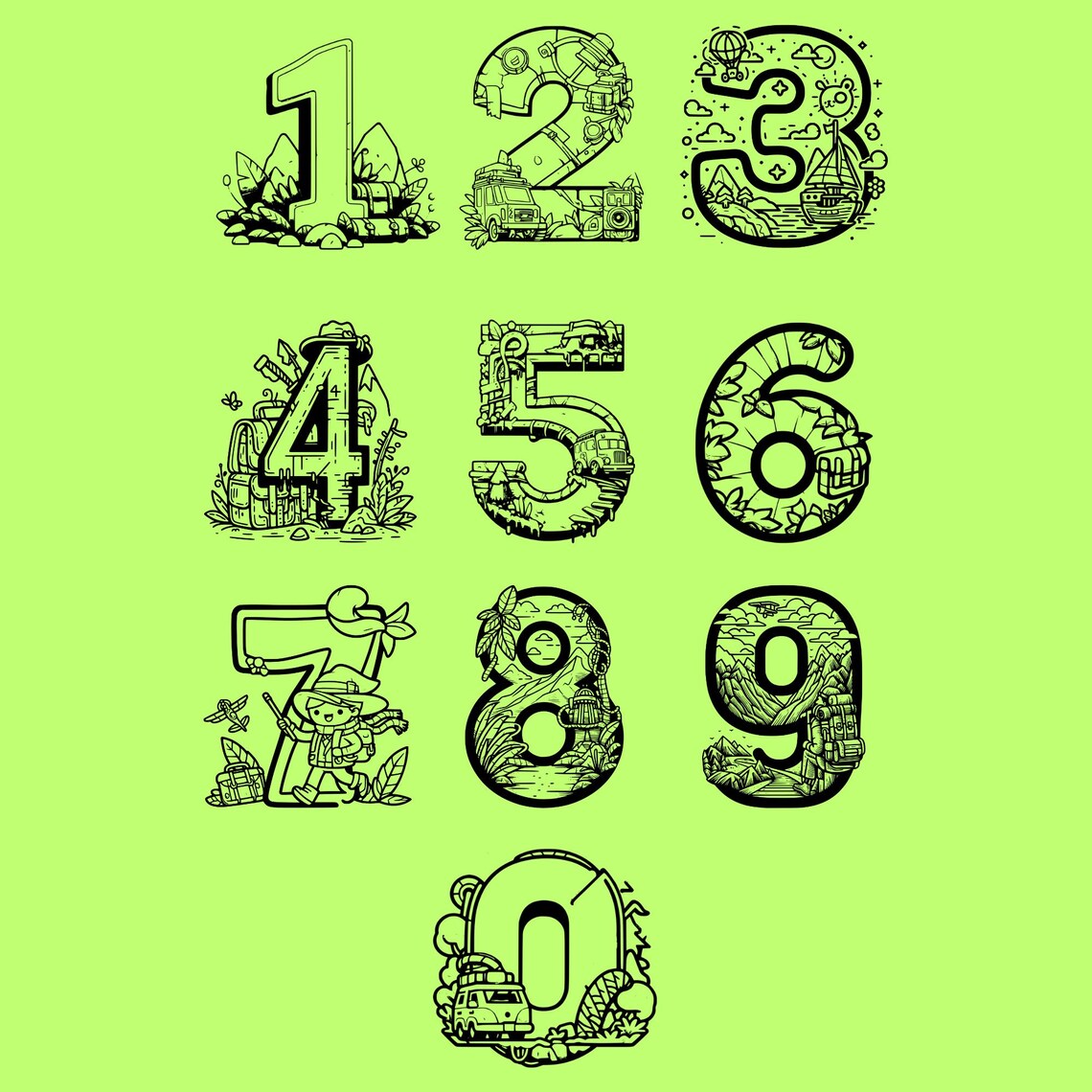 Adventure Coloring Font, Alphabet With Adventure Design, Adventure ...