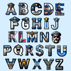 Police Font, Alphabet With Police Design, Police Letters as Png - Etsy