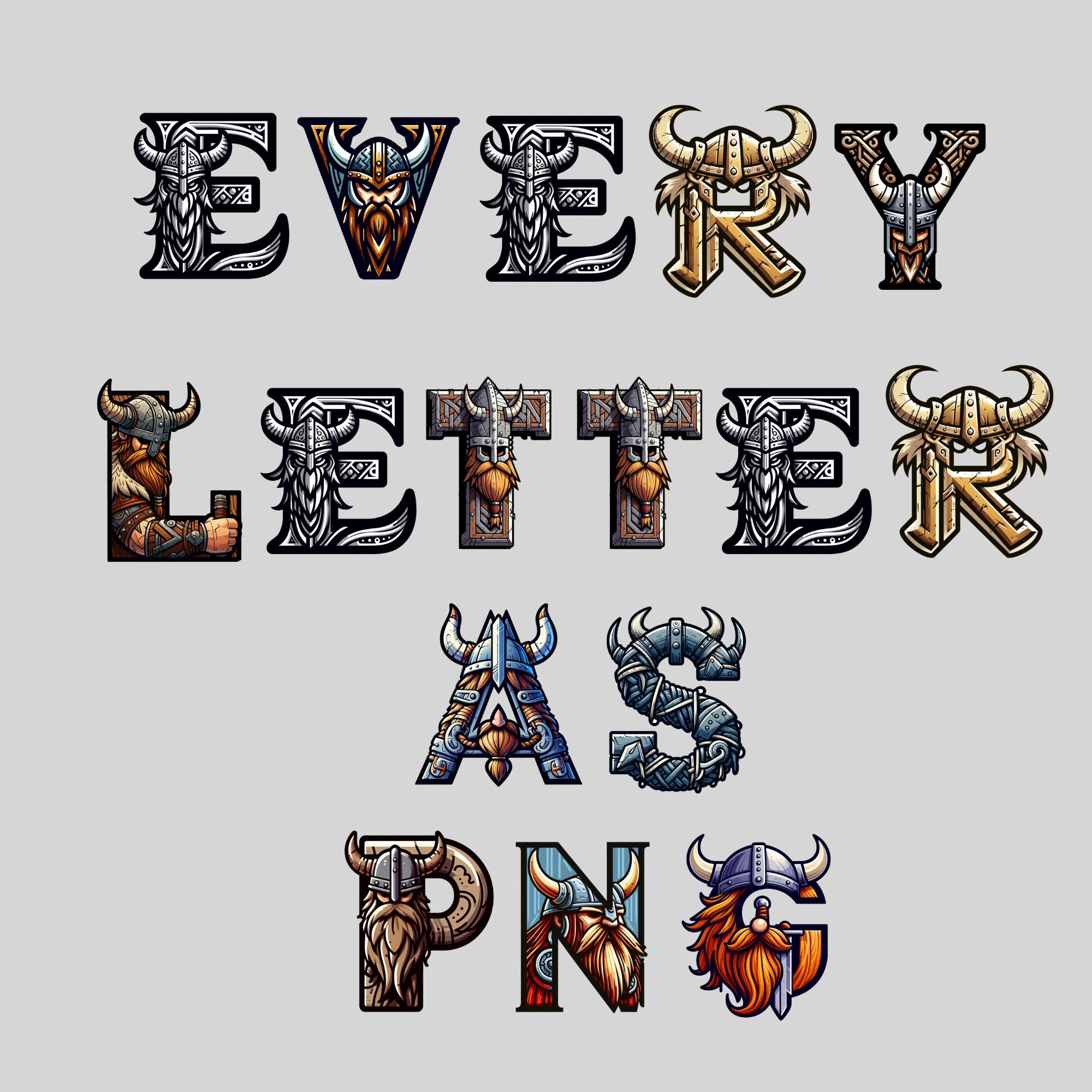 Viking Font, Alphabet With Viking Design, Nordic Letters as Png - Etsy