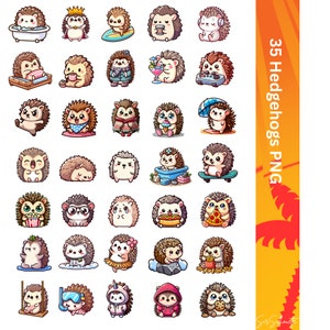 Cute Hedgehog Digital Design for Stickers - Etsy