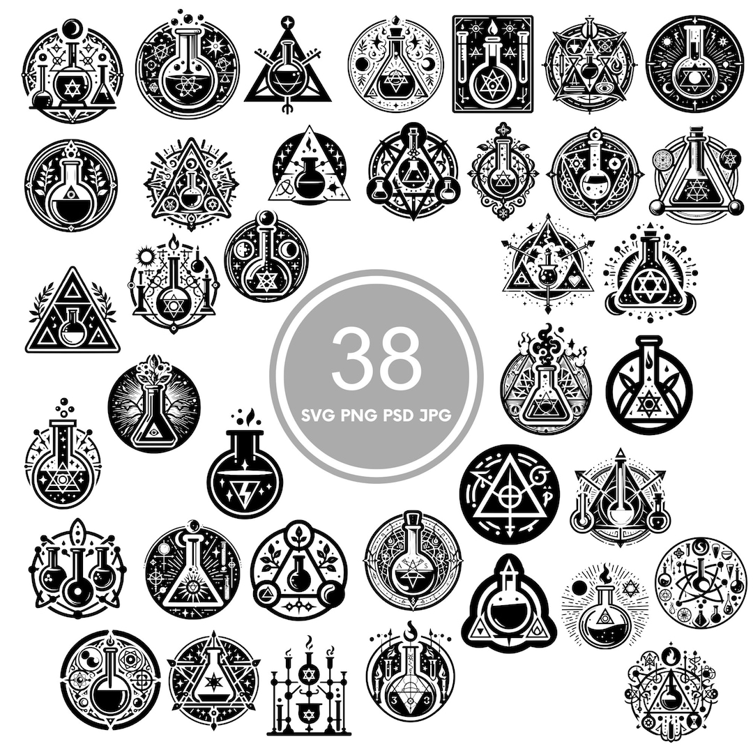 Alchemy SVG Bundle, 38 Alchemy Designs, PNG, PSD - Etsy