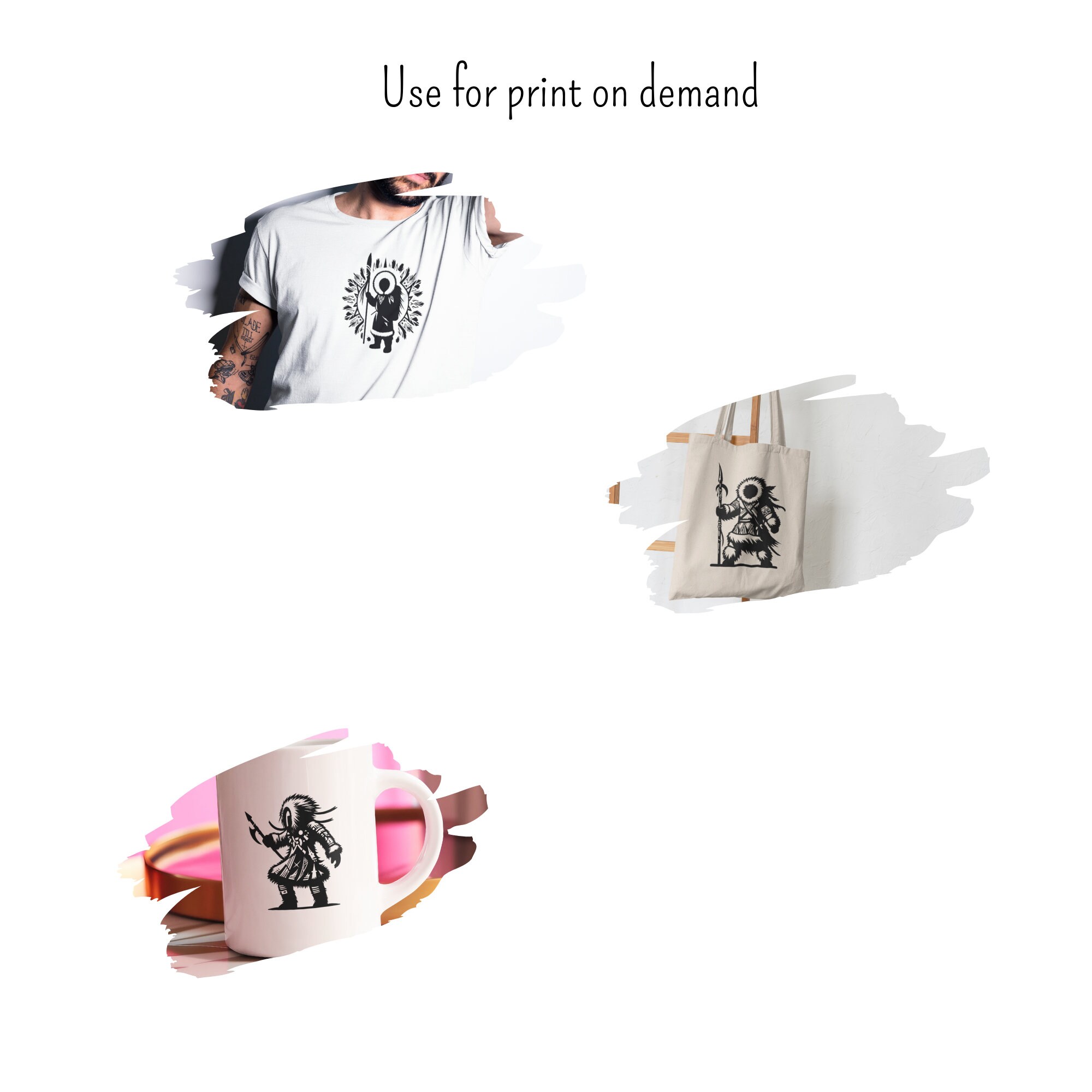 Inuit SVG Bundle, 40 Inuit Warrior Designs, PNG, PSD - Etsy