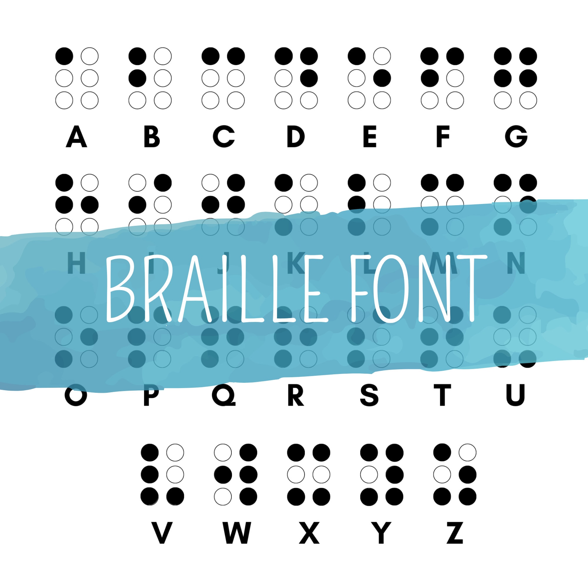 Braille Alphabet Font, Braille Numbers as TTF, OTF to Install and ...