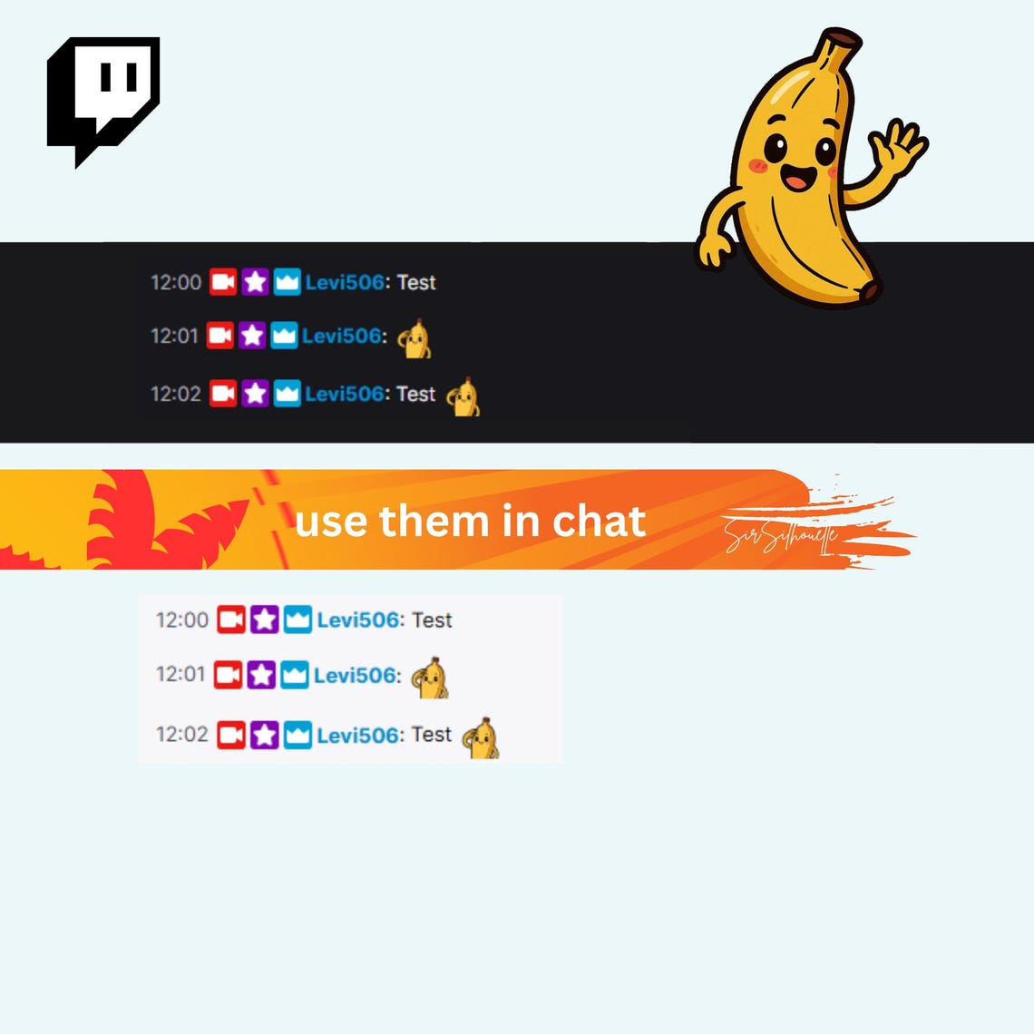 Banana Twitch Emotes Pack - 24 Funny Fruit Streamer Graphics - Etsy