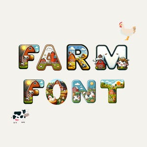 Farm Font, Alphabet With Farm Design, Farm Letters as Png - Etsy