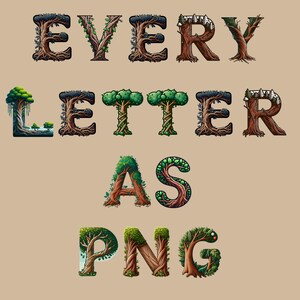 Tree Font, Alphabet With Tree Design, Tree Letters as Png - Etsy