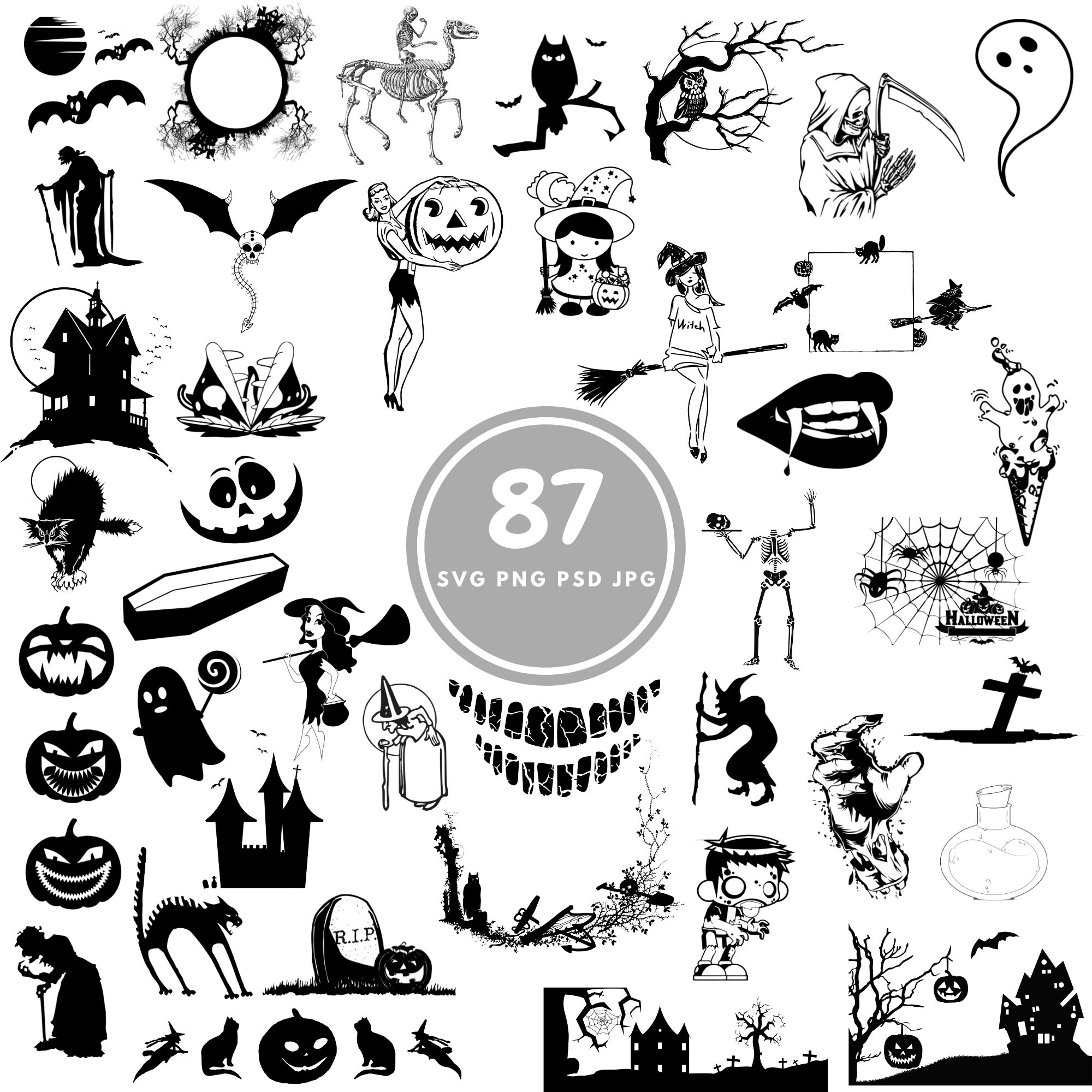 Halloween Design SVG 87 Halloween Svg Bundle PNG PSD - Etsy