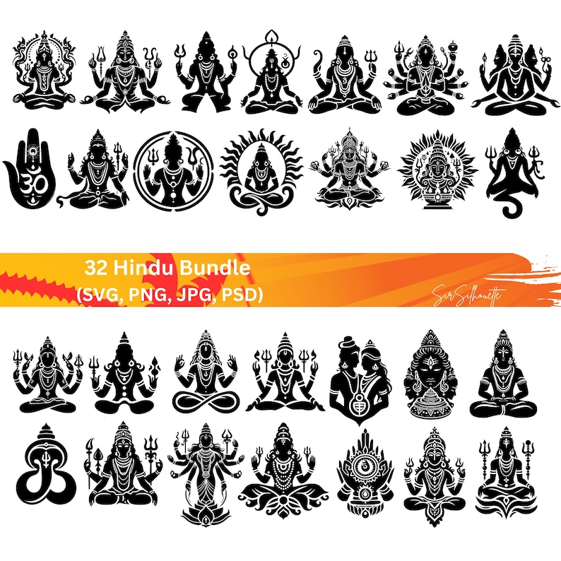 Hinduism Design SVG, 32 India Svg Bundle, PNG, PSD - Etsy