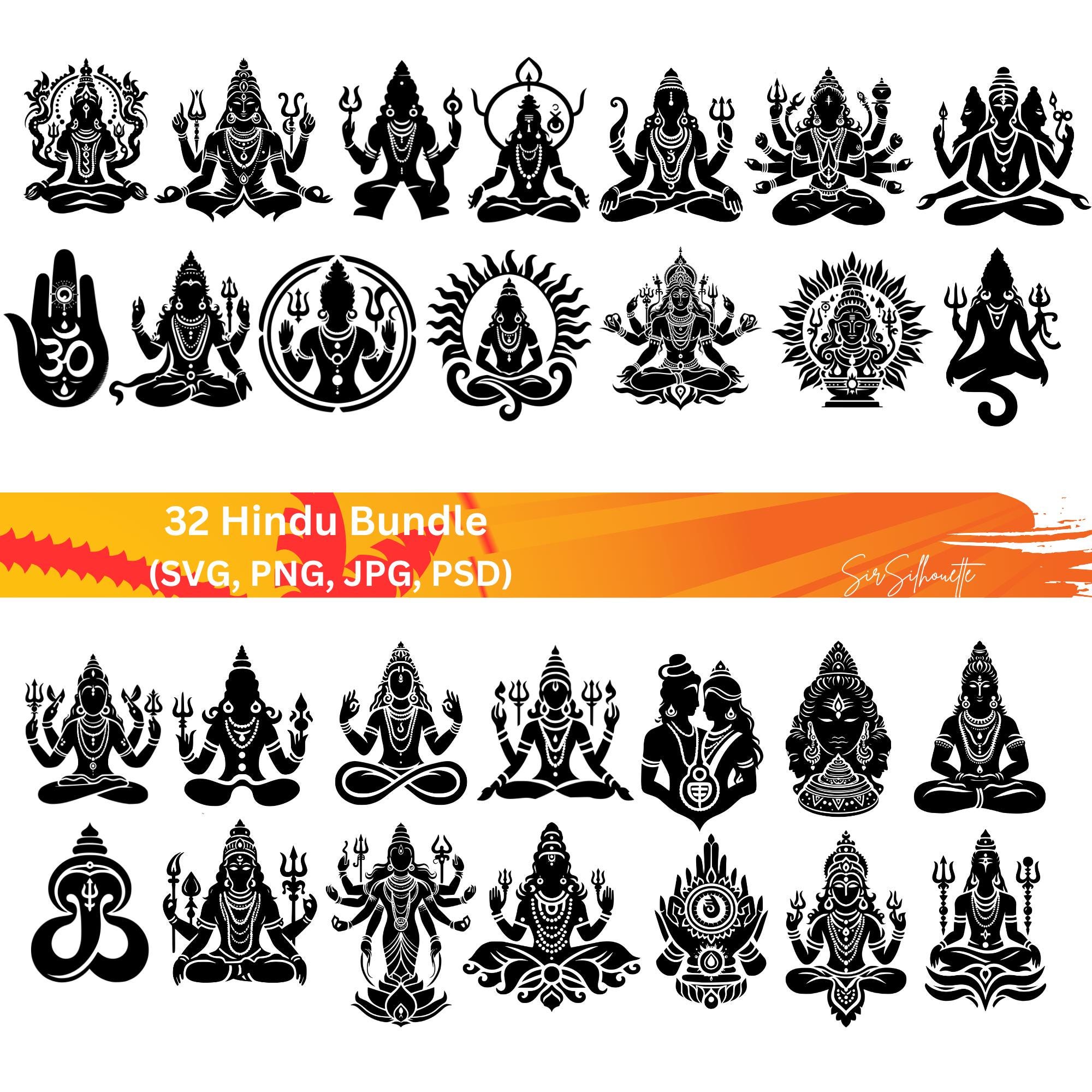 Hinduism Design SVG, 32 India Svg Bundle, PNG, PSD - Etsy Australia