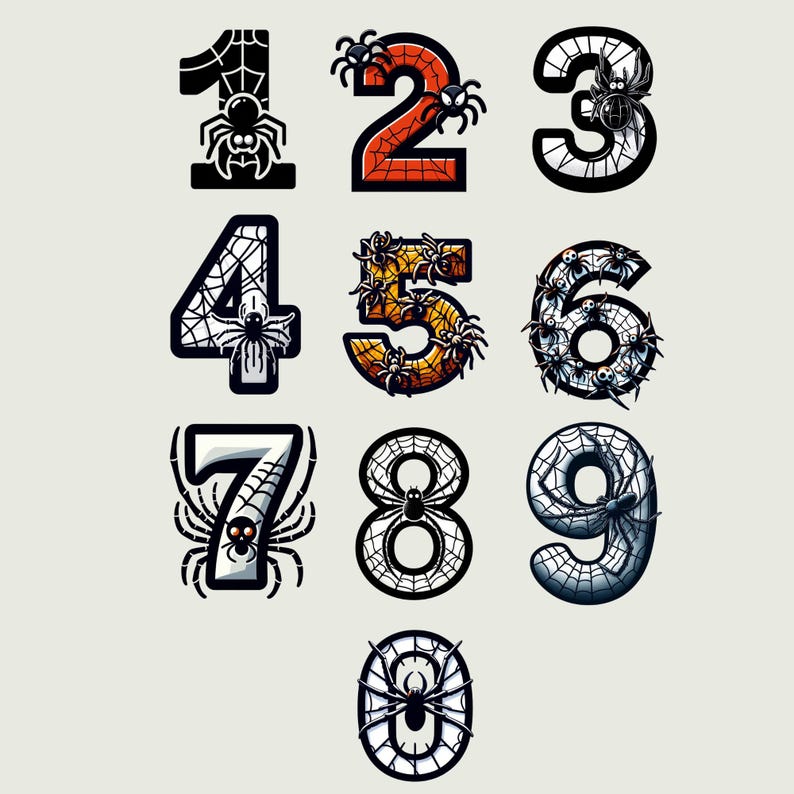 Spider Alphabet Clipart, Cobweb Letters PNG, Arachnid Web Sublimation ...