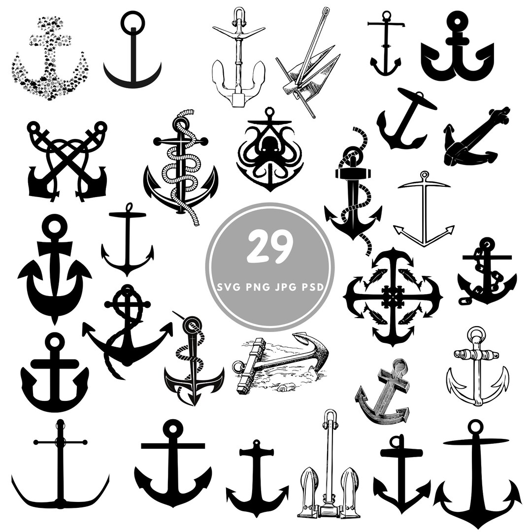 Anchor Design SVG, 29 Sea Svg Bundle, PNG, PSD - Etsy
