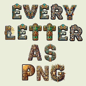 Inca Font, Alphabet With Inca Design, Inca Letters as Png - Etsy
