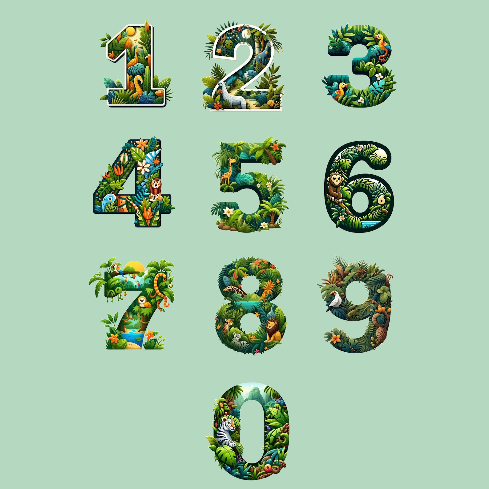 Jungle Font, Alphabet With Jungle Design, Jungle Letters as Png - Etsy