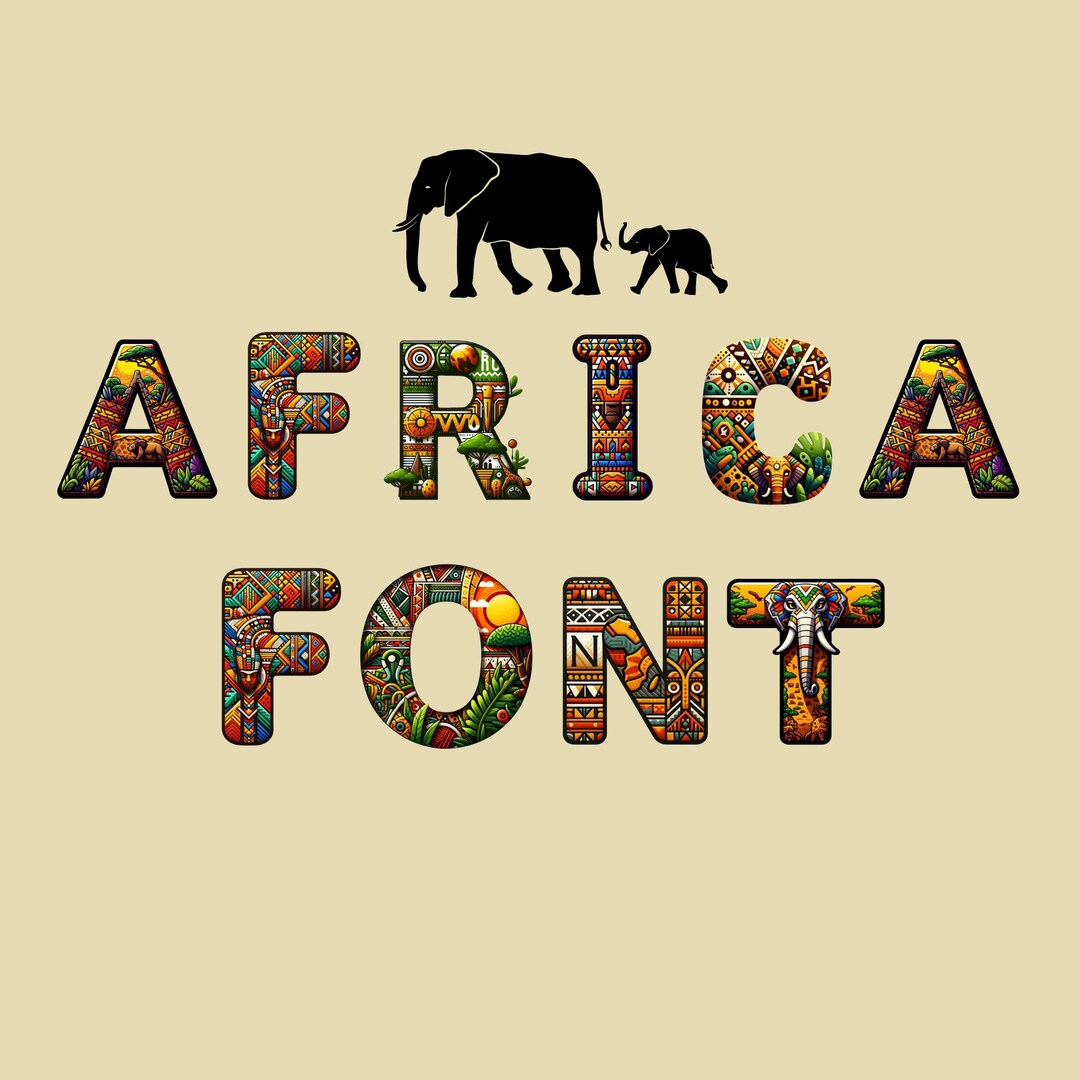 Africa Font, Alphabet With Africa Design, Africa Letters as Png - Etsy