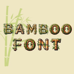 Bamboo Font, Alphabet With Bamboo Design, Bamboo Letters as Png - Etsy