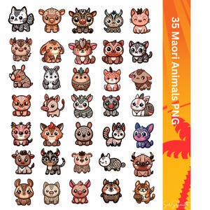 Cute Maori Animal Digital Design for Stickers - Etsy