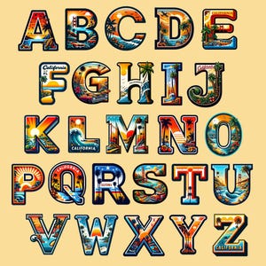 California Font, Alphabet With California Design, California Letters as ...
