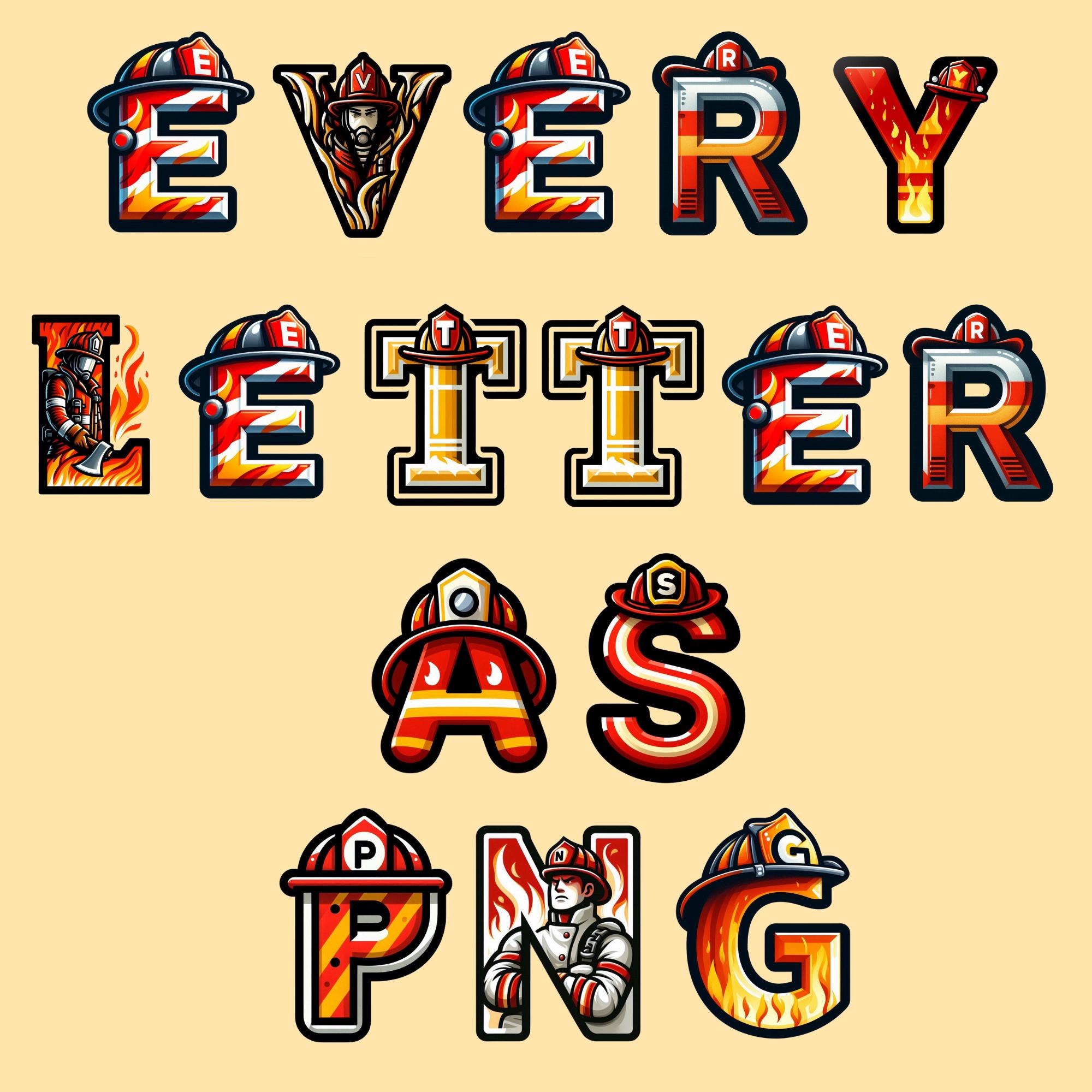Firefighter Font, Alphabet With Firefighter Design, Firefighter Letters ...