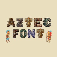 Aztec Alphabet Doodle Font Letters Aztec Numbers PNG Navajo Sublimation ...