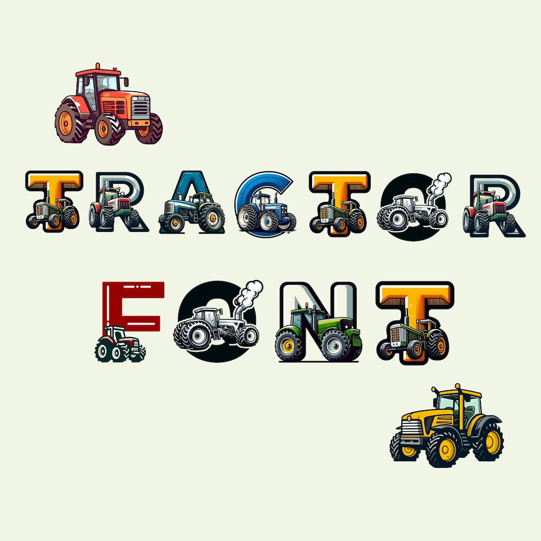 Tractor Font, Alphabet With Tractor Design, Tractor Letters as Png - Etsy