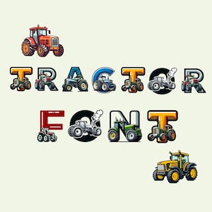 Tractor Font, Alphabet With Tractor Design, Tractor Letters as Png - Etsy