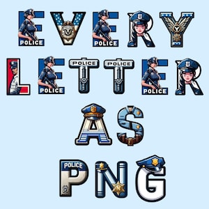 Police Font, Alphabet With Police Design, Police Letters as Png - Etsy