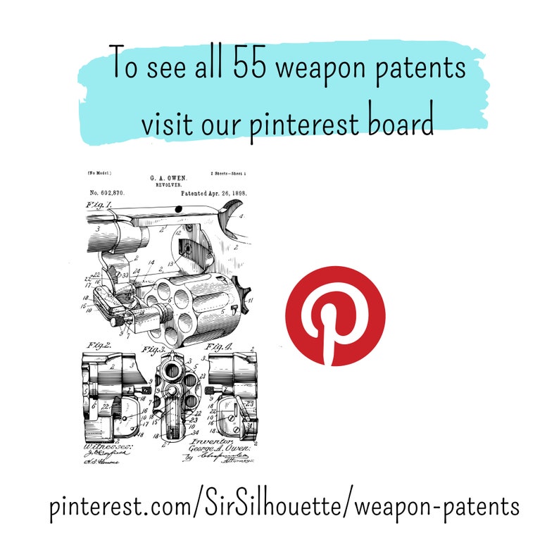 55 Weapon Patents, Vintage Gun Illustrations, Patent Png - Etsy
