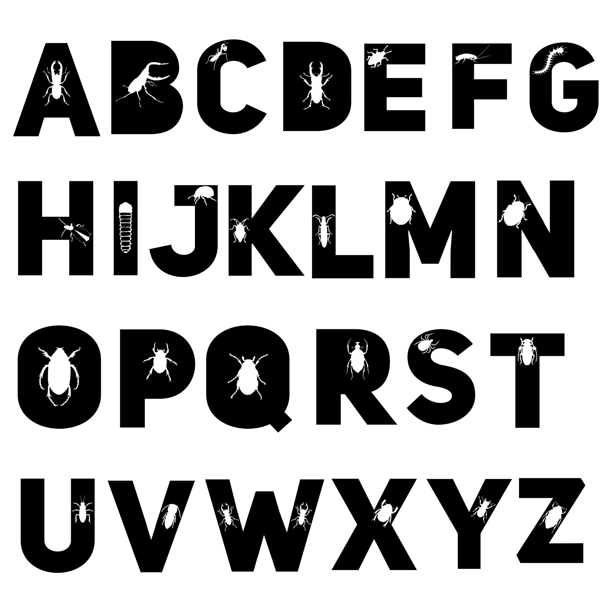 Bug Font, Alphabet With Bugs, Bug Letters as Png - Etsy
