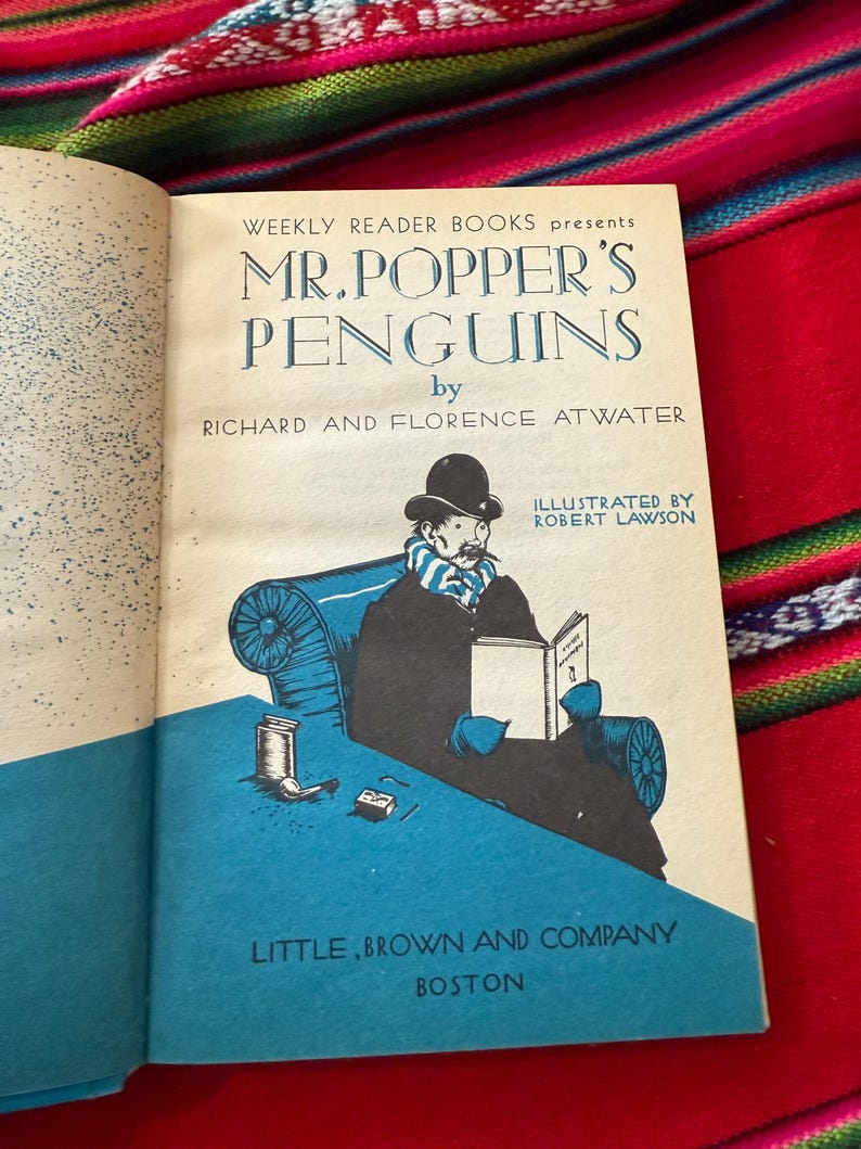 RARE VINTAGE Mr. Popper’s Penguins by Richard and Florence Atwater ...