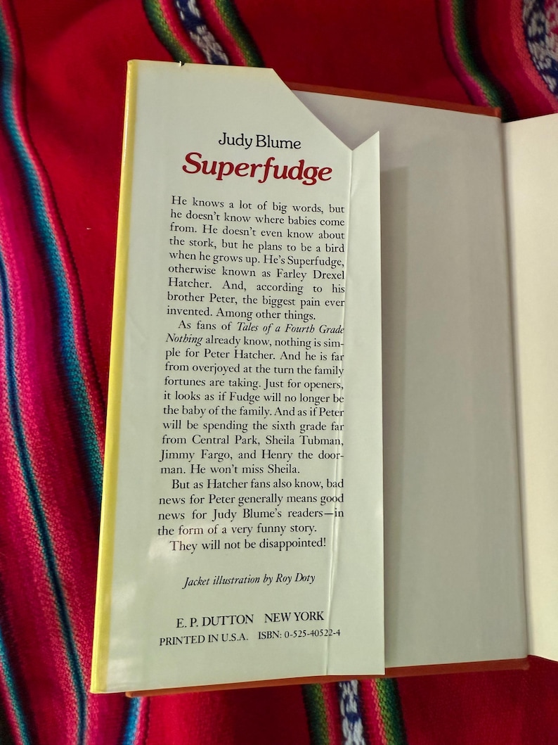 RARE VINTAGE Superfudge Judy Blume W/dj 1st Edition 4th Printing 1980 ...