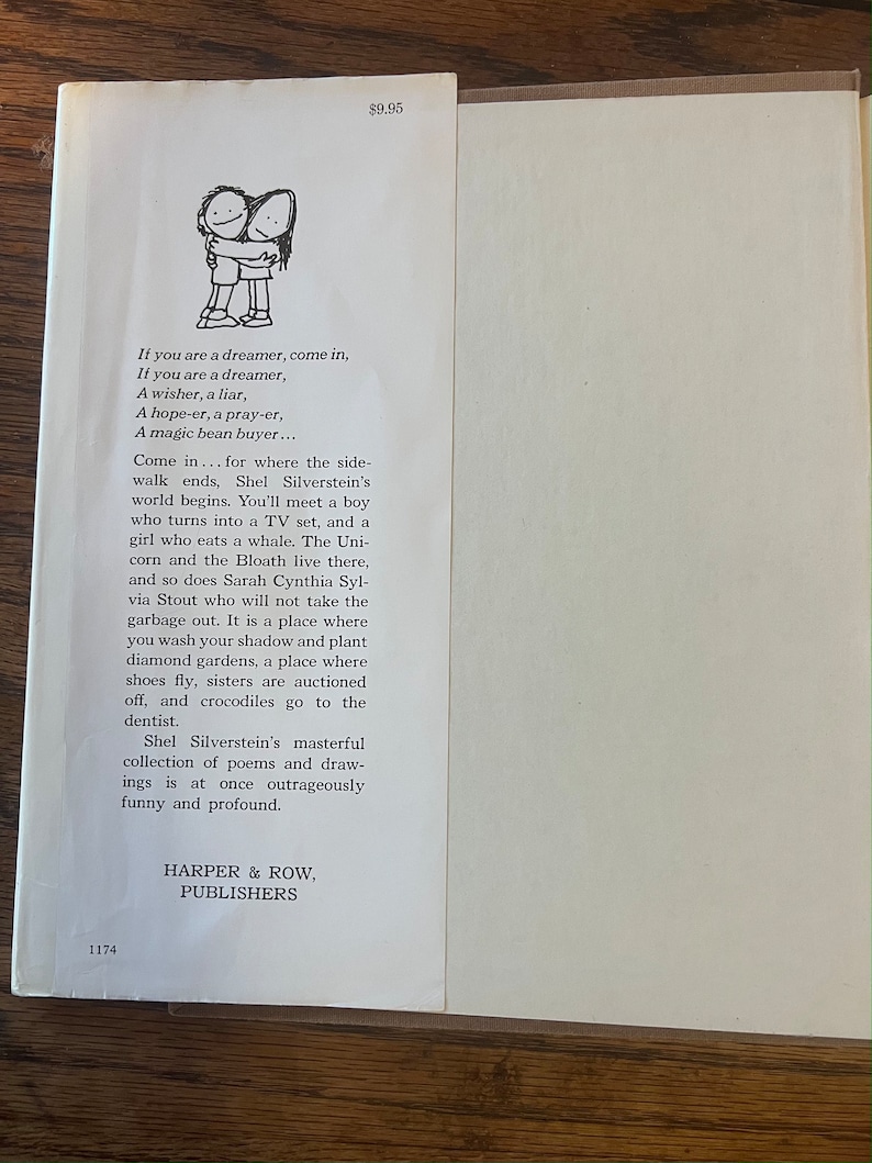 Where the Sidewalk Ends Shel Silverstein VINTAGE 1974 Edition - Etsy