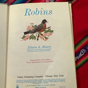 RARE VINTAGE Robins by Edwin Mason Follett Just Beginning Science Book 1966 First Printin - Etsy