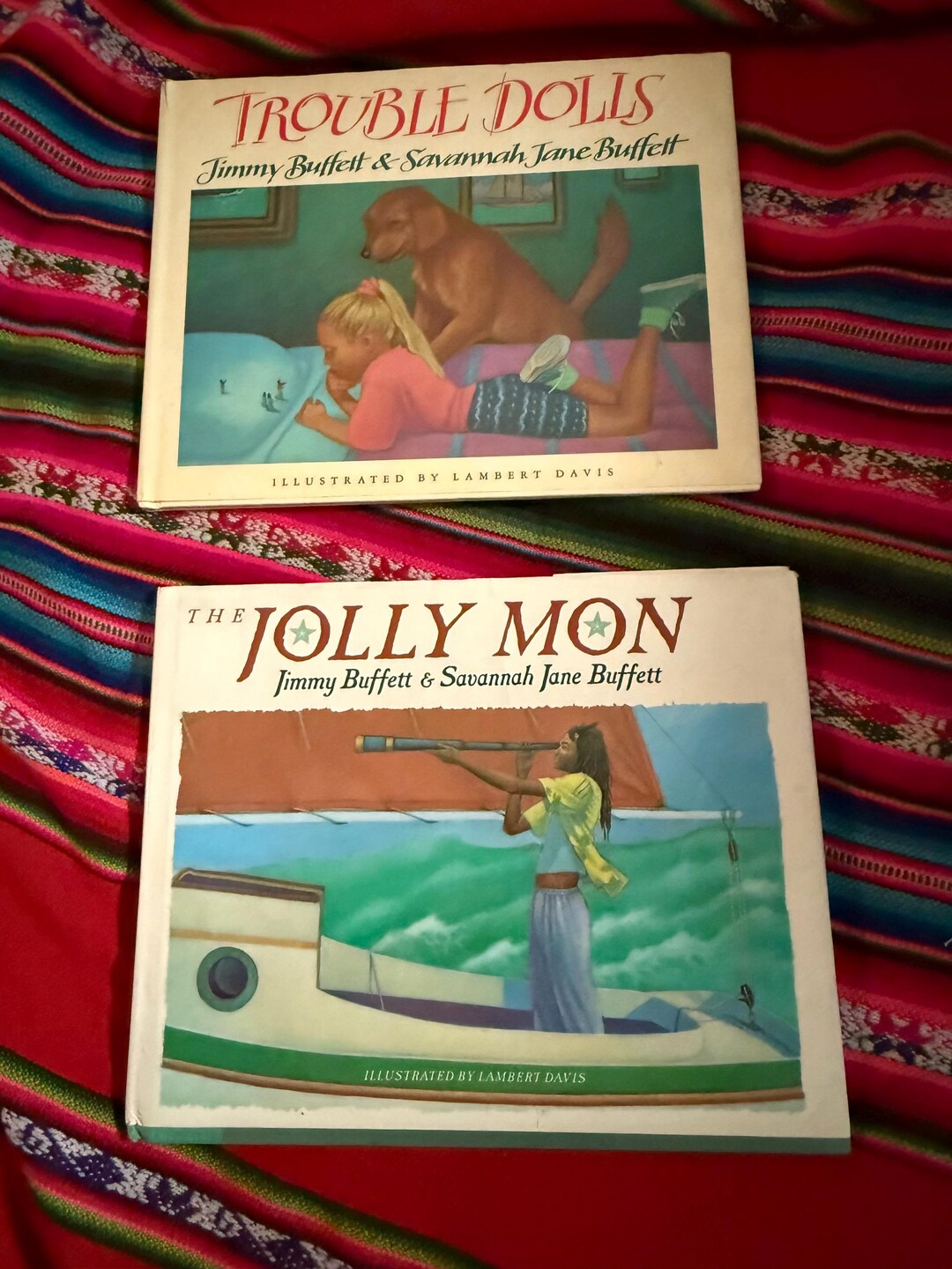 RARE VINTAGE 2 Book Lot - Jolly Mon & Trouble Dolls Jimmy Buffett ...