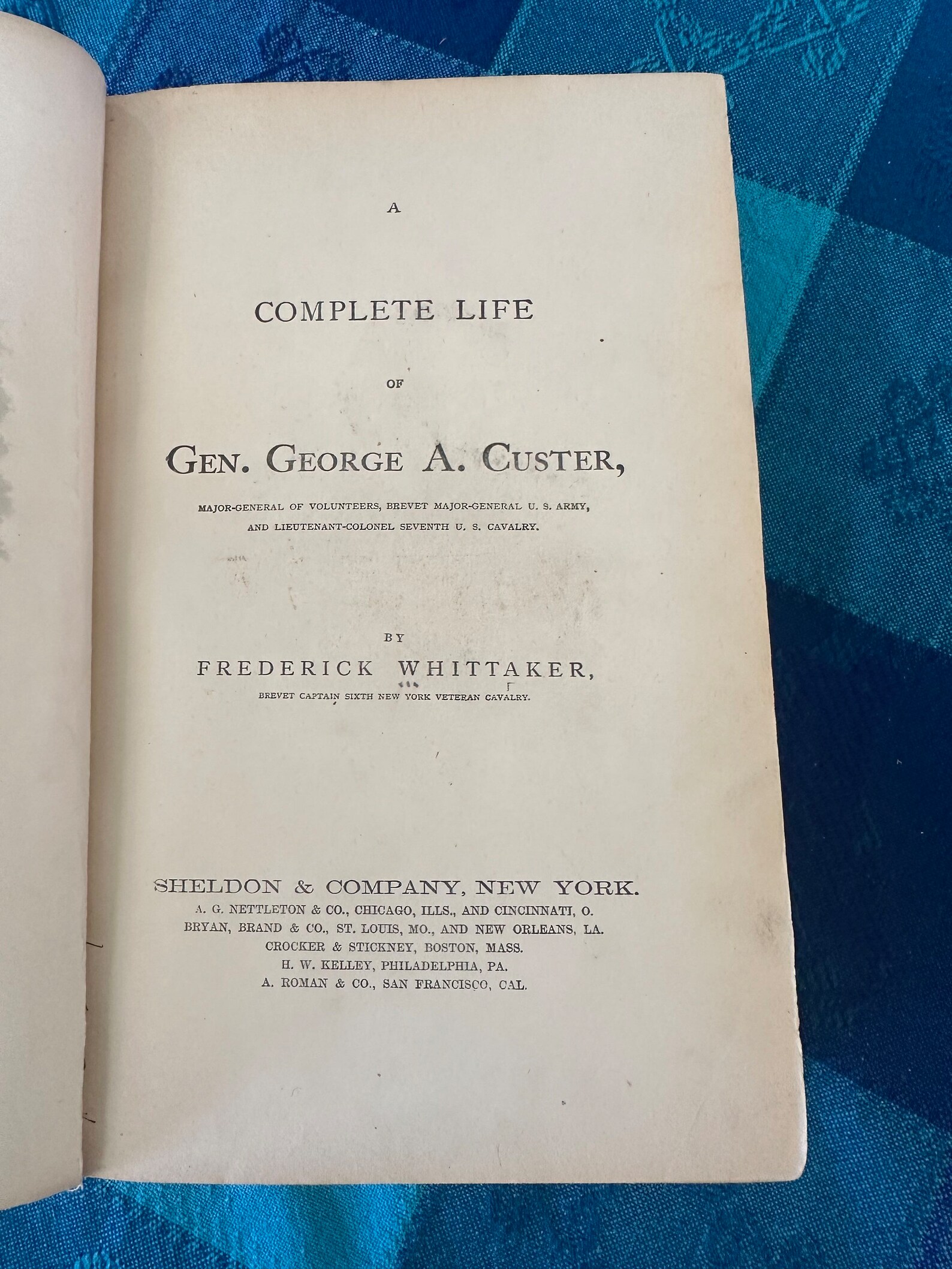 VERY RARE Antique Book, 1876 Complete Life of Gen. George A. Custer ...