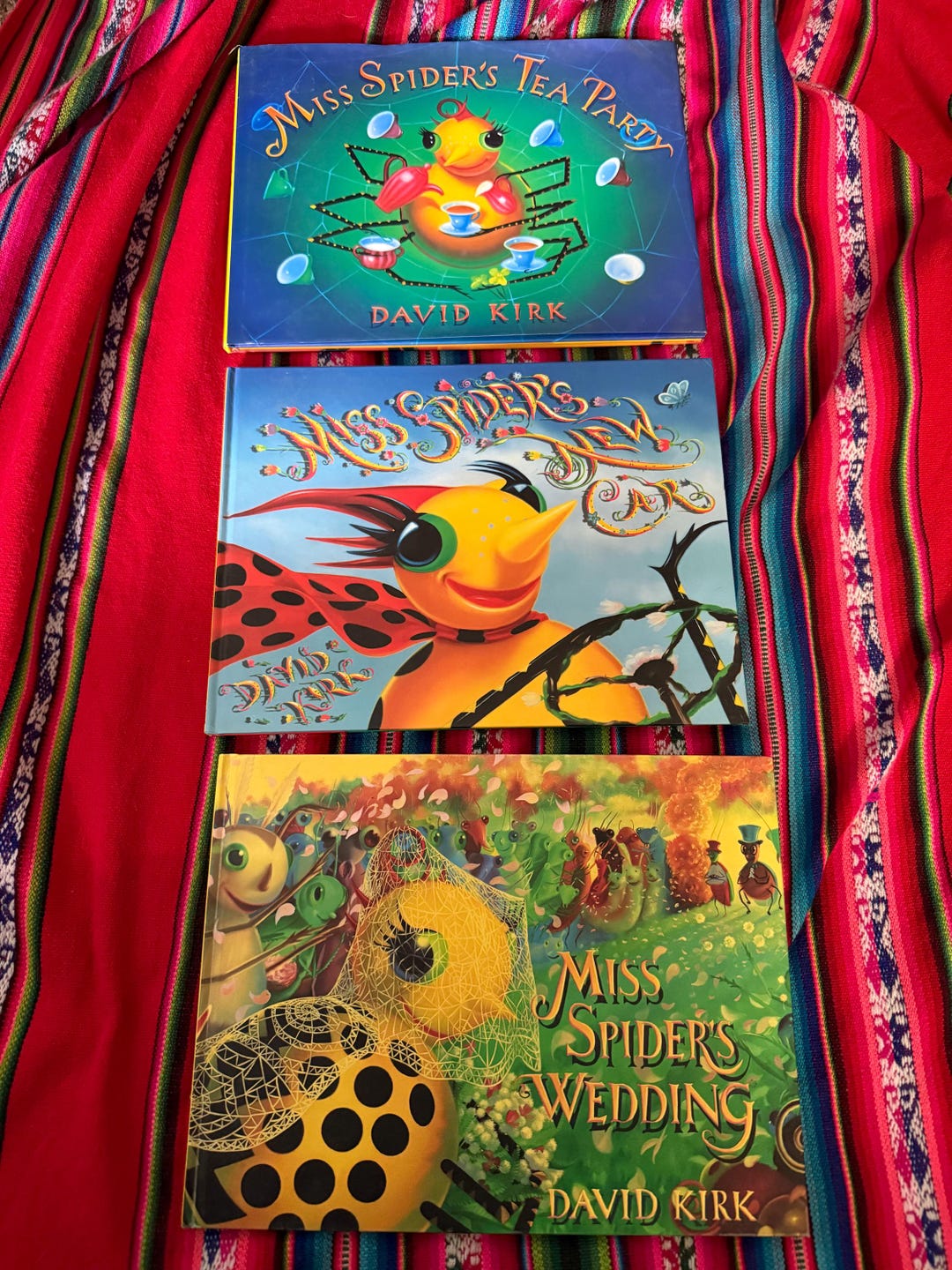 RARE VINTAGE 3 Miss Spider Books Miss Spider’s New Car, Wedding, Tea ...