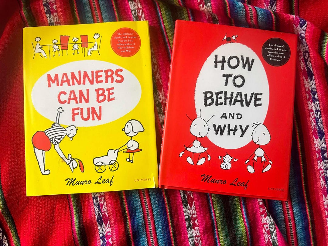 RARE VINTAGE Manners Can Be Fun & How to Behave and Why - by Munro Leaf ...