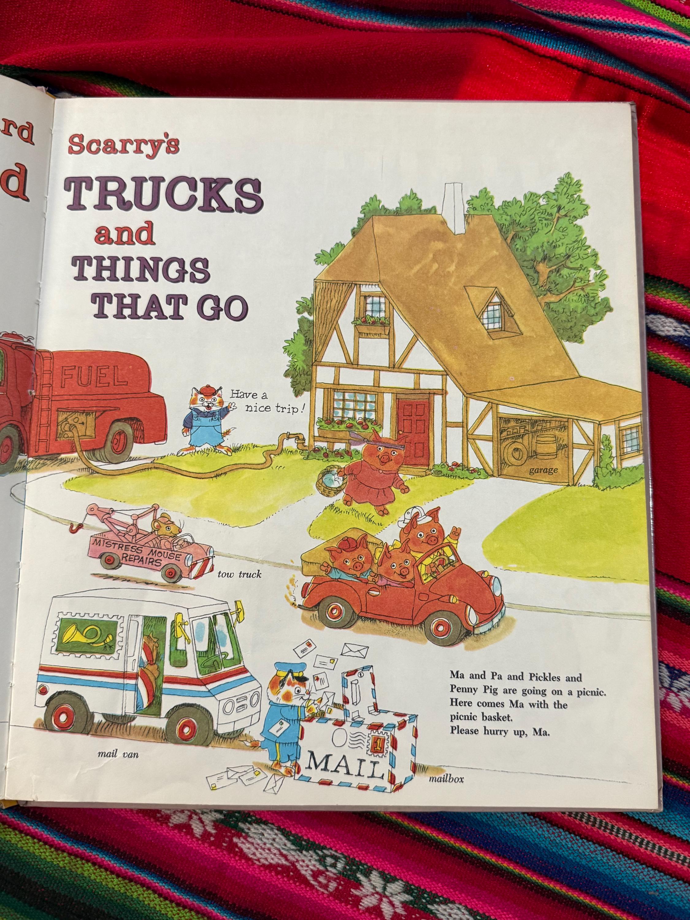 RARE VINTAGE Richard Scarry’s Cars and Trucks and Things That Go 14th ...