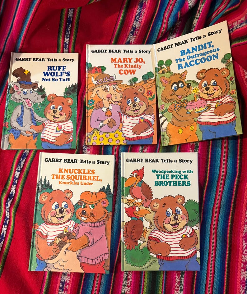 RARE VINTAGE Gabby Bear Tells a Story 5 Book Set 1980s HC - Etsy
