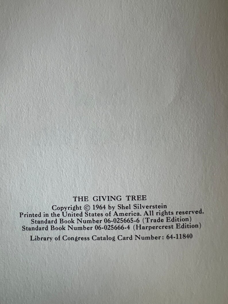 The Giving Tree Shel Silverstein 1964 VINTAGE EDITION - Etsy