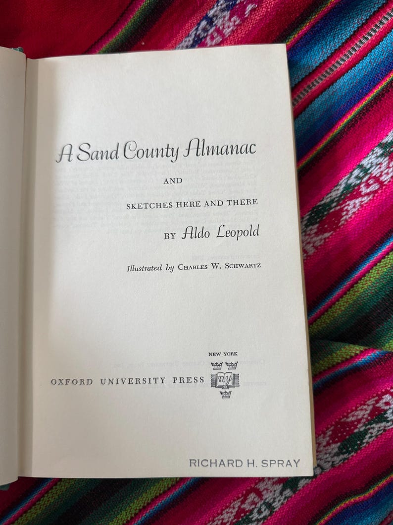 RARE VINTAGE A Sand County ALMANAC and Sketches Here and There by Aldo ...