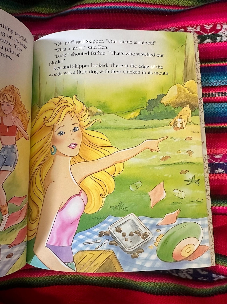 RARE VINTAGE Barbie - A Picnic Surprise Little Golden Book 1990 - Etsy