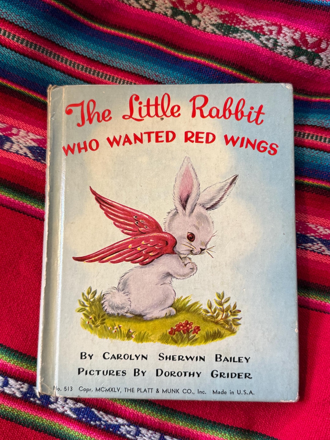 RARE VINTAGE the Little Rabbit Who Wanted Red Wings Carolyn Sherwin ...