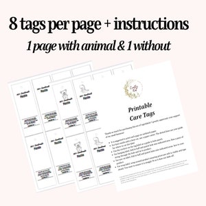 Printable Plushie Hanging Tag Amigurumi Product Label Plush Toy Product ...