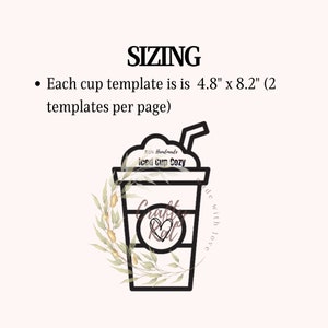 Iced Coffee Cup Cozy Template Blank Printable Cup Cozy Display Iced ...