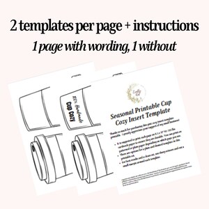 Cup Cozy Template Bundle Printable Cup Cozy Display Insert Coffee ...