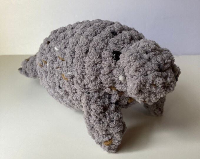 Sale Stuffed Manatee,manatee Toy, Sea Cow.dugong, Sea Animal, Dark Grey ...