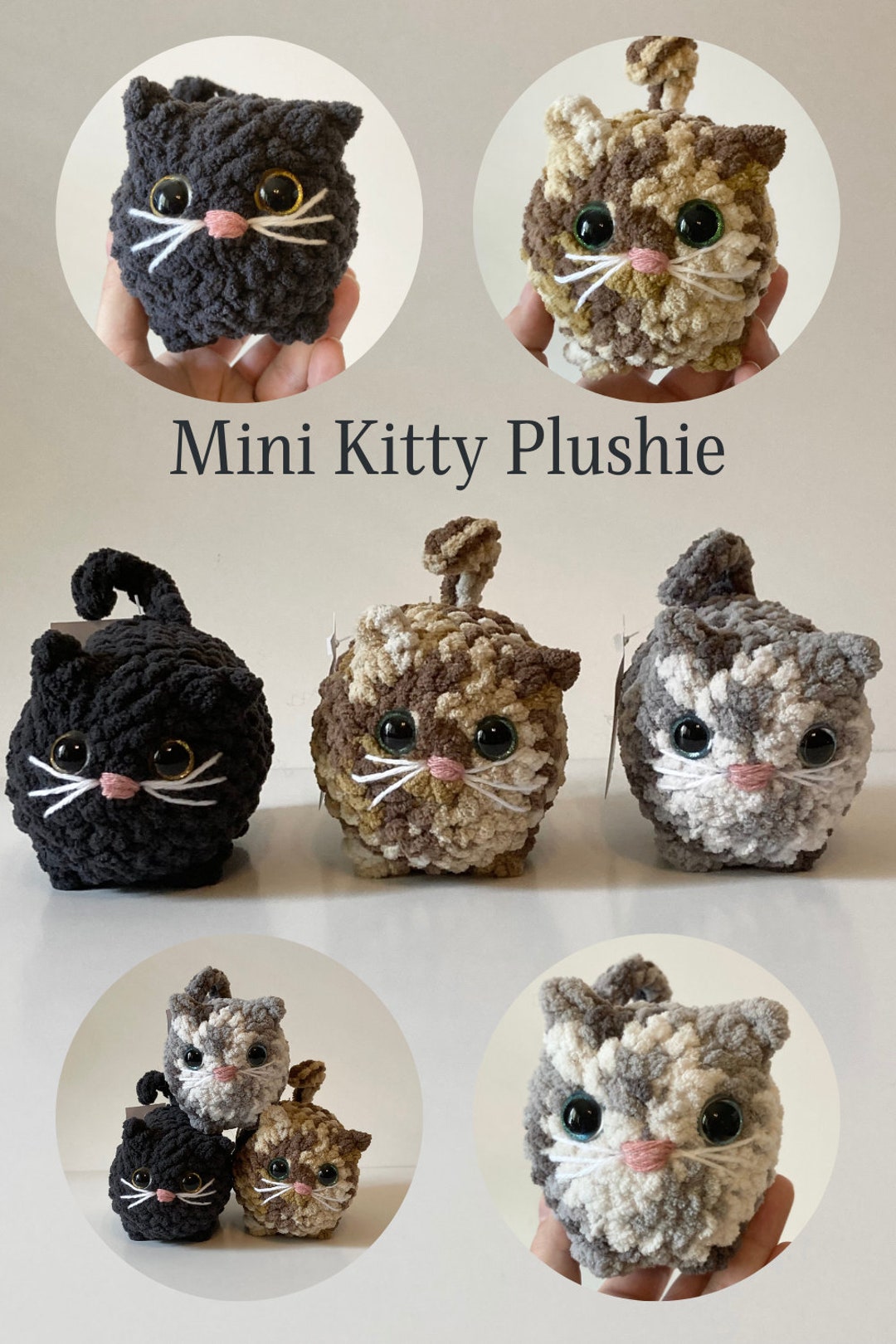 Kitty Plushie Gift for Cat Lover Kitten Handmade Stuffed Animal Cat for ...