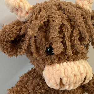 Handmade Highland Cow Plushie: Soft Fuzzy Bull, Nursery Decor - Etsy