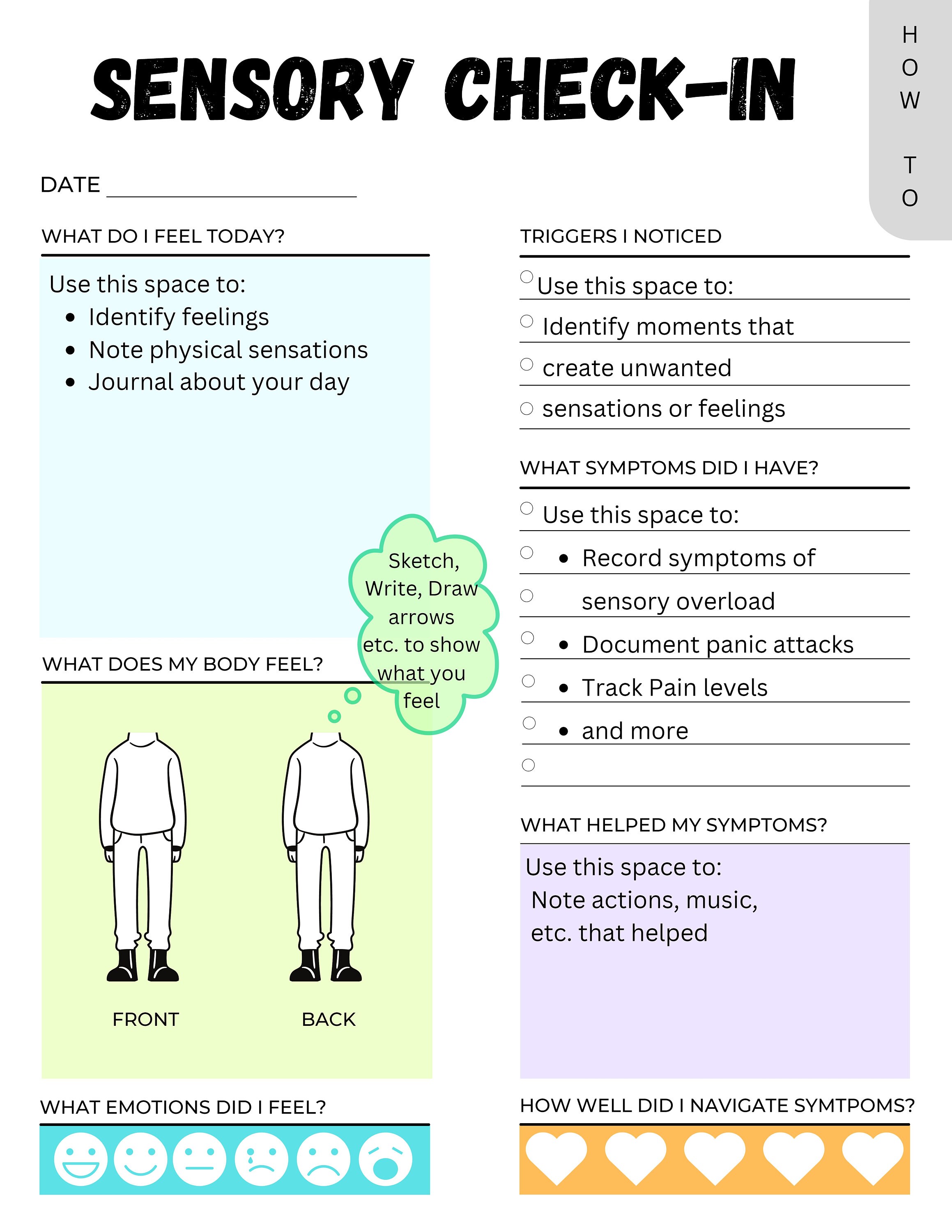 Sensory Check-in Journal Digital Download - Etsy